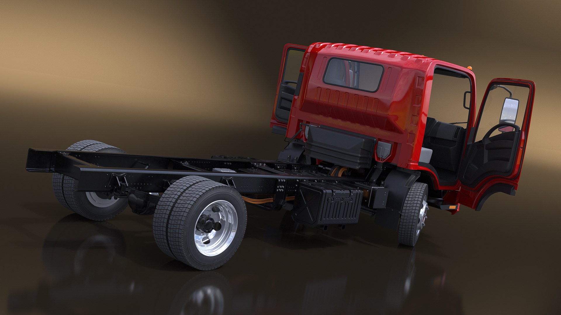 Electric Truck 132 Inch Bodiless Rigged Model - TurboSquid 2385628