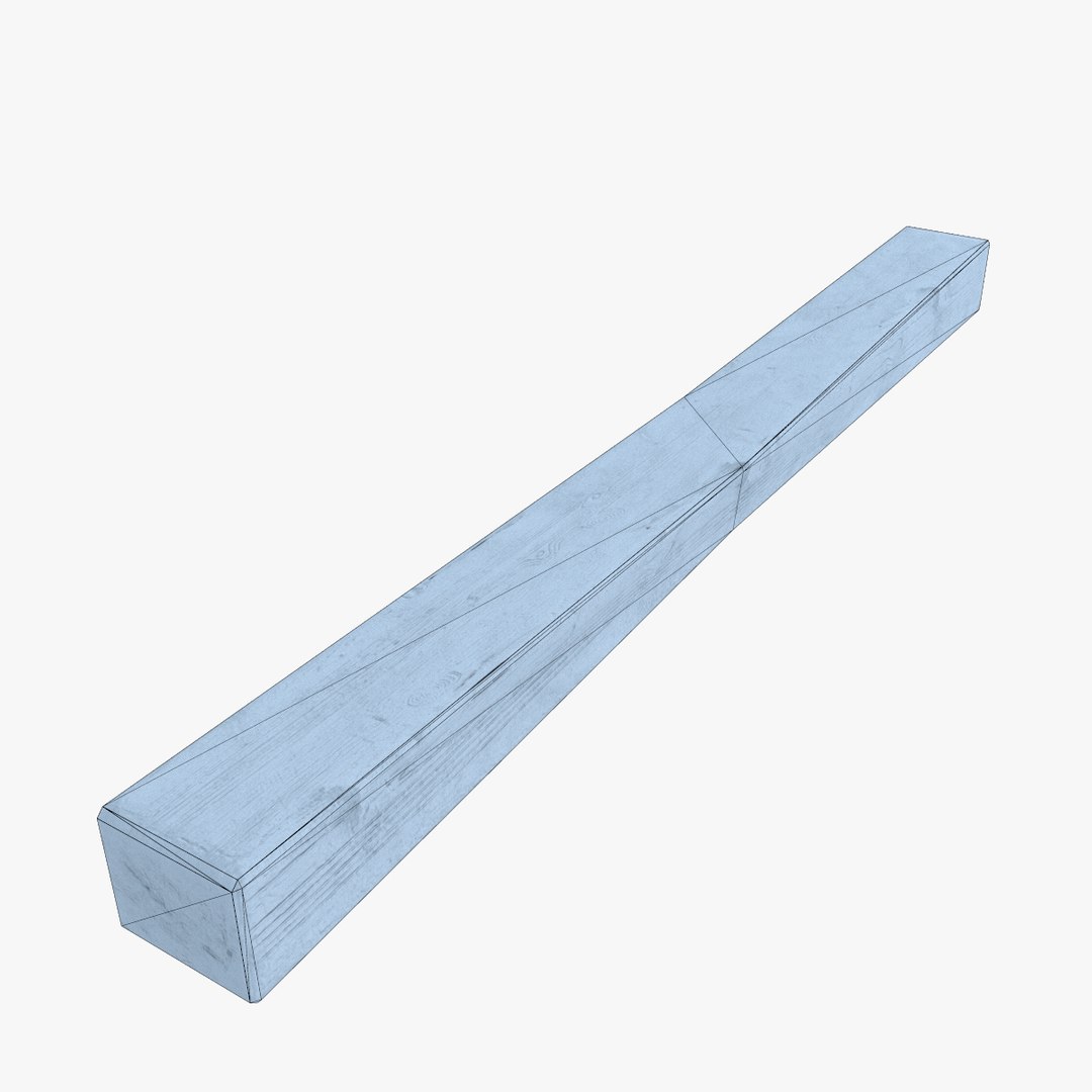 Square Wood Log 3d Model
