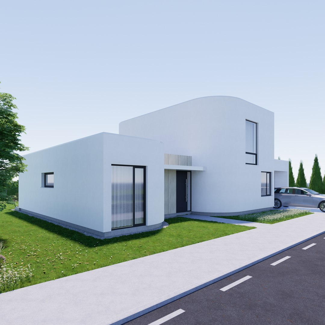 3D House 8 - Created With Fully Parametric Revit Families - TurboSquid ...