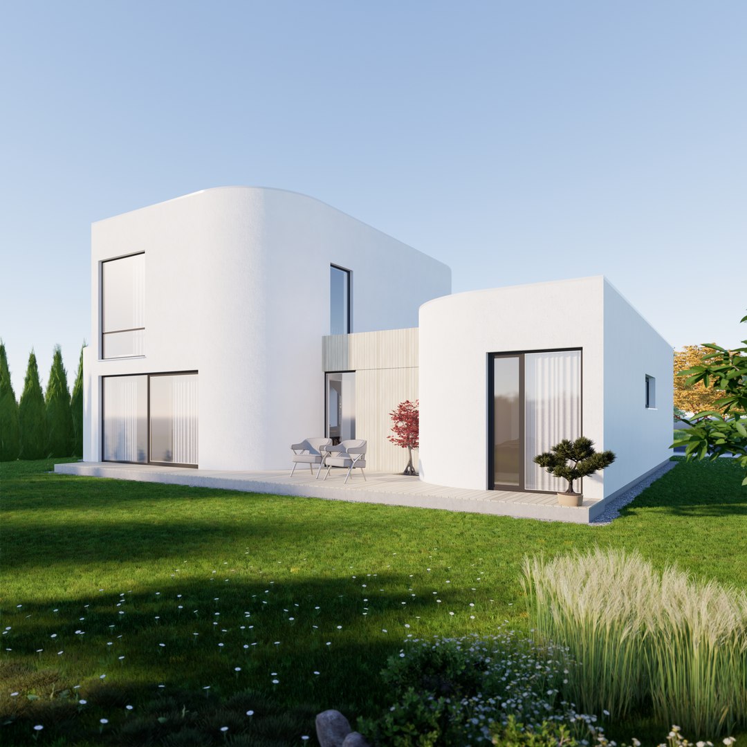 3D House 8 - Created With Fully Parametric Revit Families - TurboSquid ...