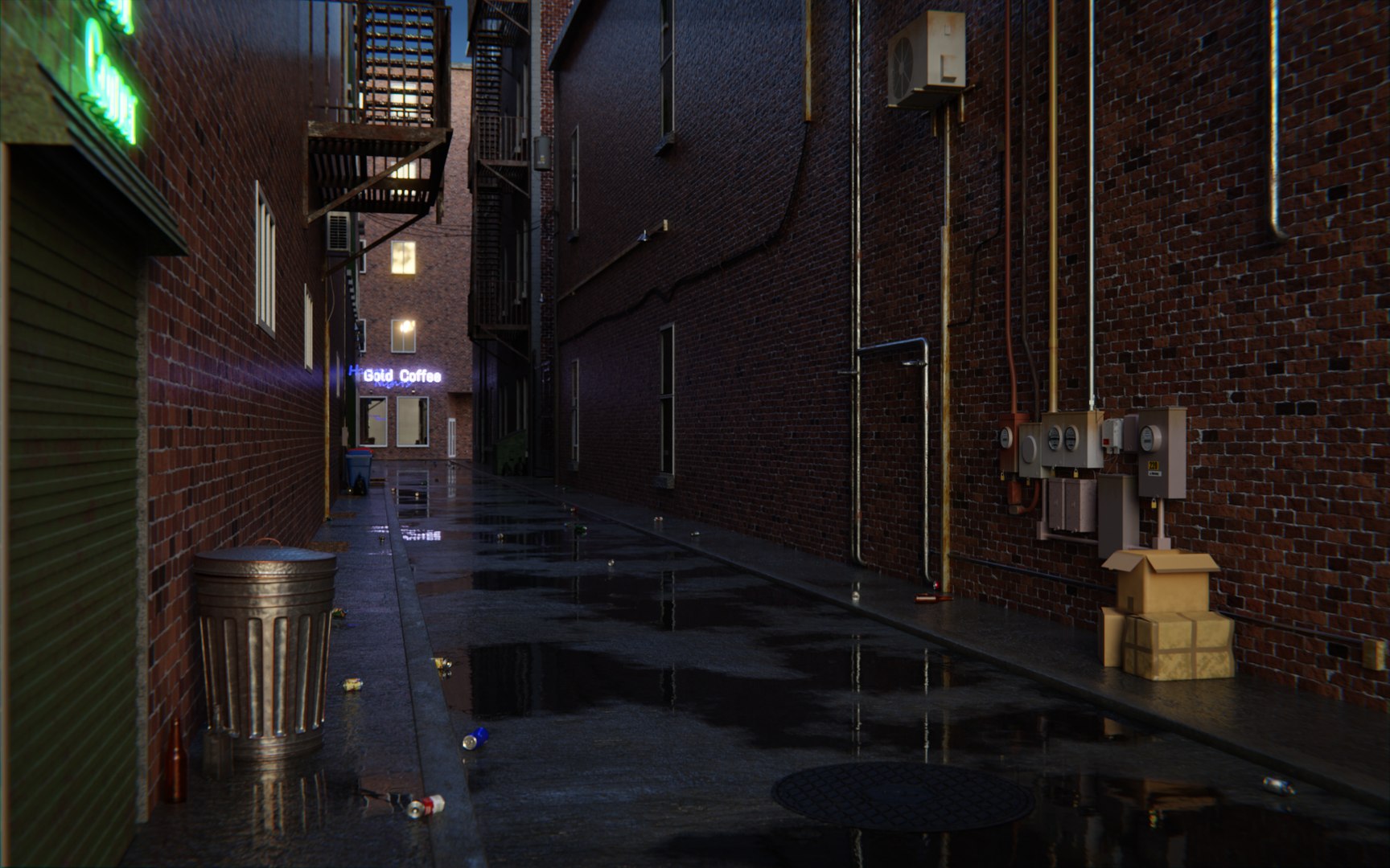 3D Alley 3d Scene Model - TurboSquid 1983624