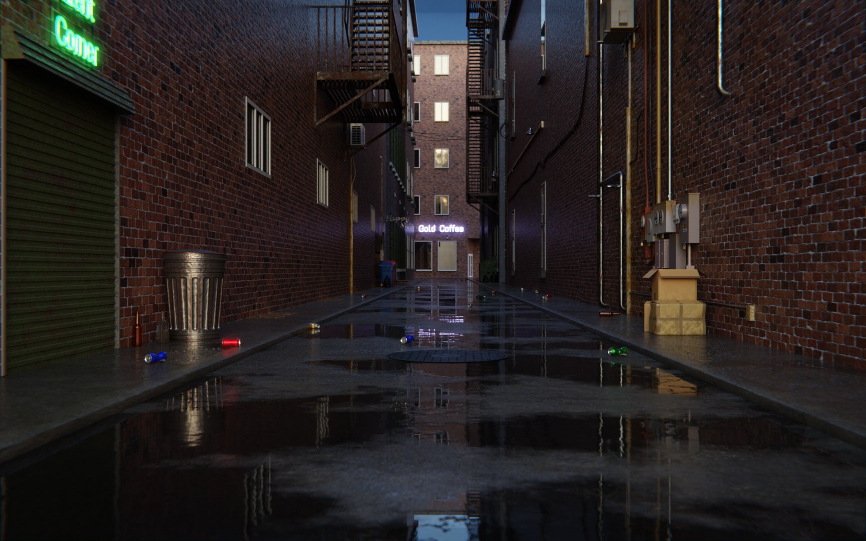 3D Alley 3d Scene Model - TurboSquid 1983624