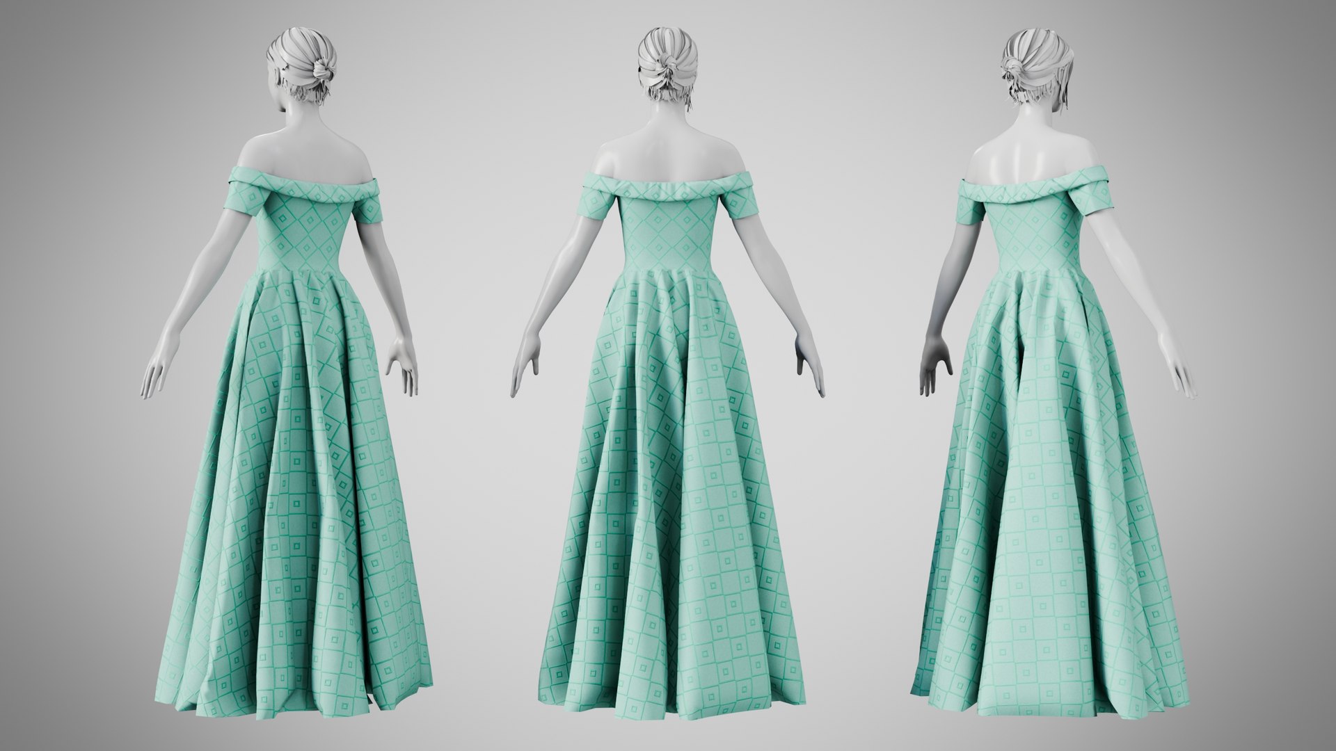 3D Dress 08 Cyan Model - TurboSquid 2440941