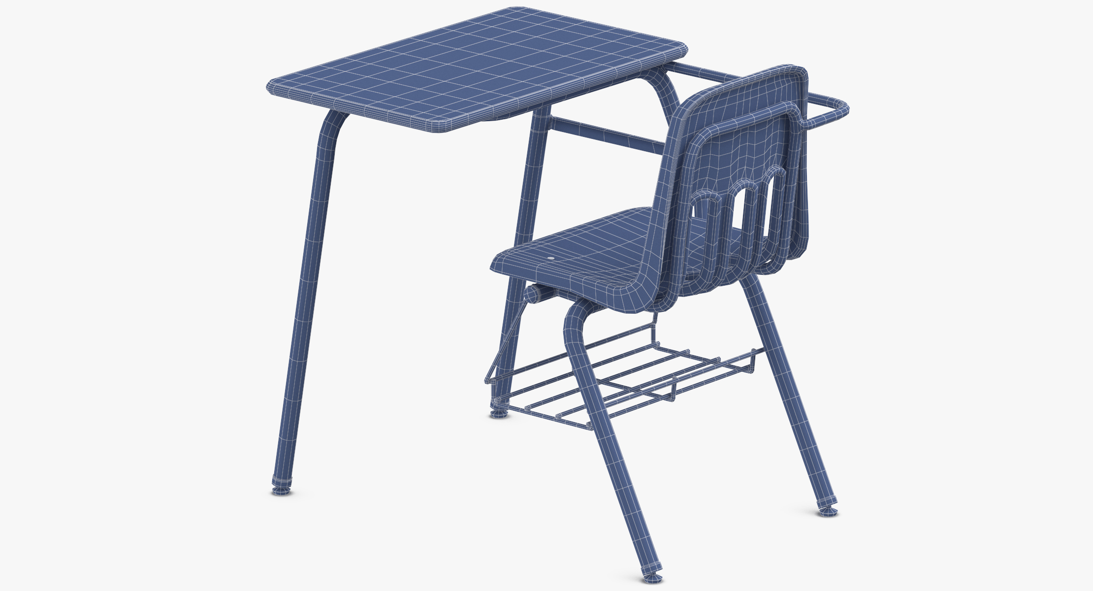 Student desk 02 3D model - TurboSquid 1266795