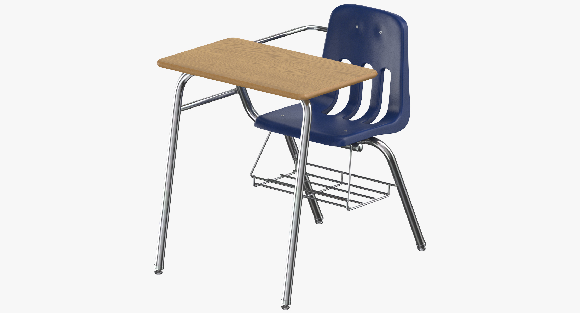 Student desk 02 3D model - TurboSquid 1266795