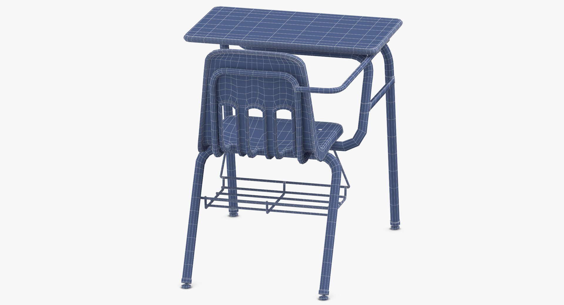 Student Desk 02 3D Model - TurboSquid 1266795