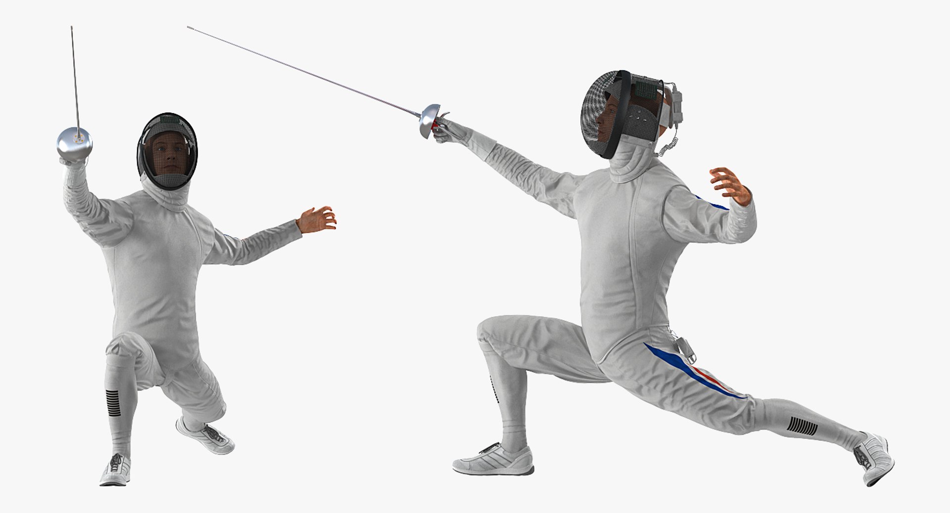 3D Fencer Lunge Pose Model - TurboSquid 1283870