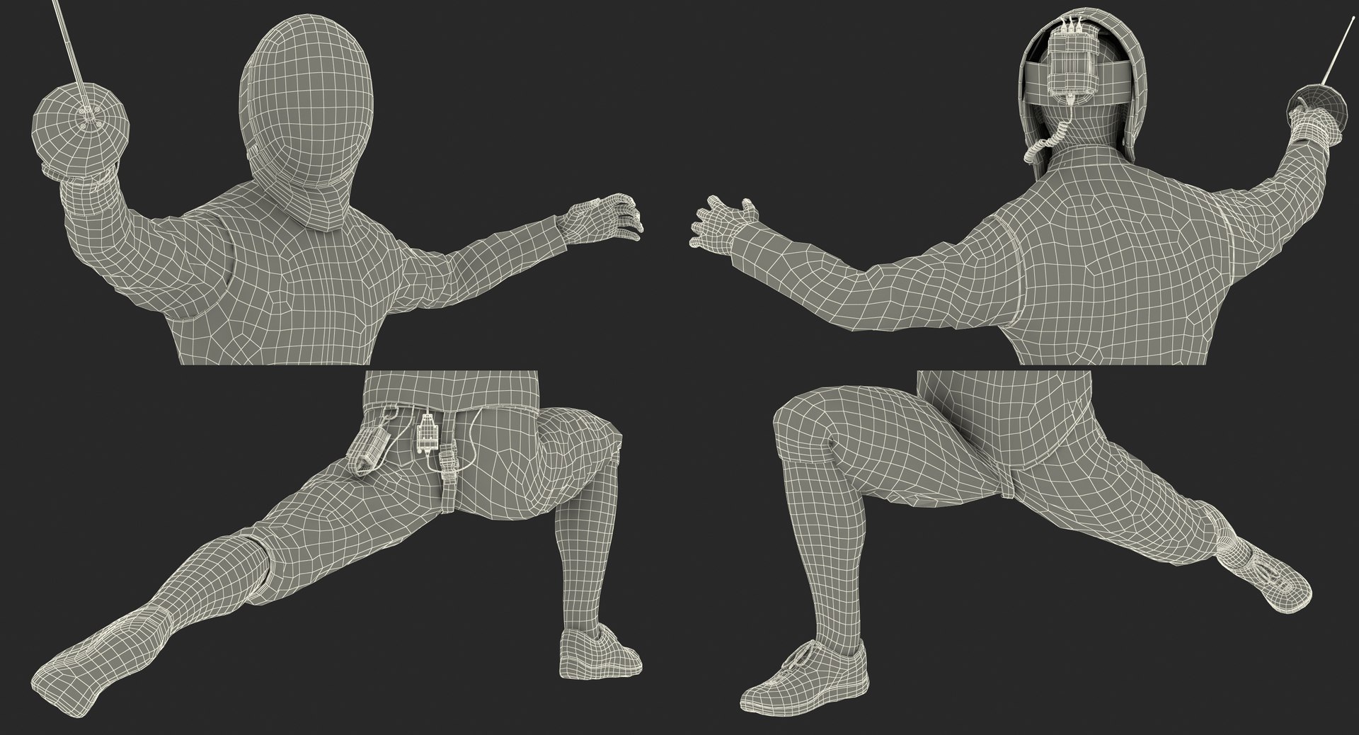 3D Fencer Lunge Pose Model - TurboSquid 1283870