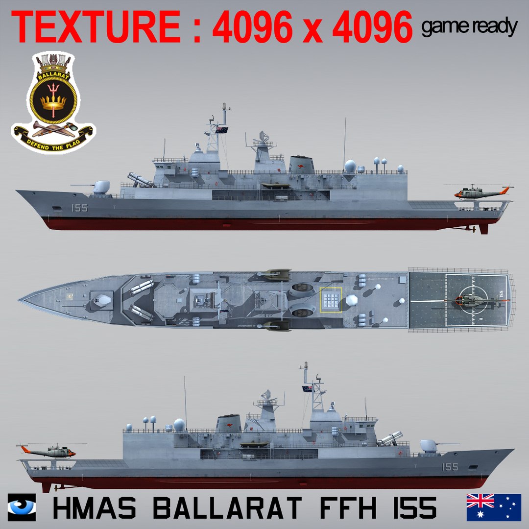 3d Model Anzac Class Frigate Hmas