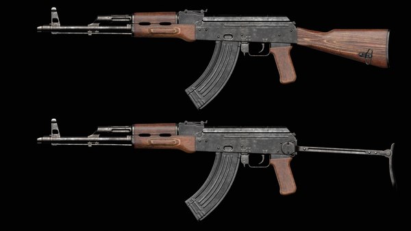 modelo 3d AKM AKMS Kalashnikov Assault Rifles Game Ready - TurboSquid ...