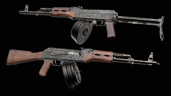 AKM AKMS Kalashnikov Assault Rifles Game Ready3Dモデル - TurboSquid 1898928