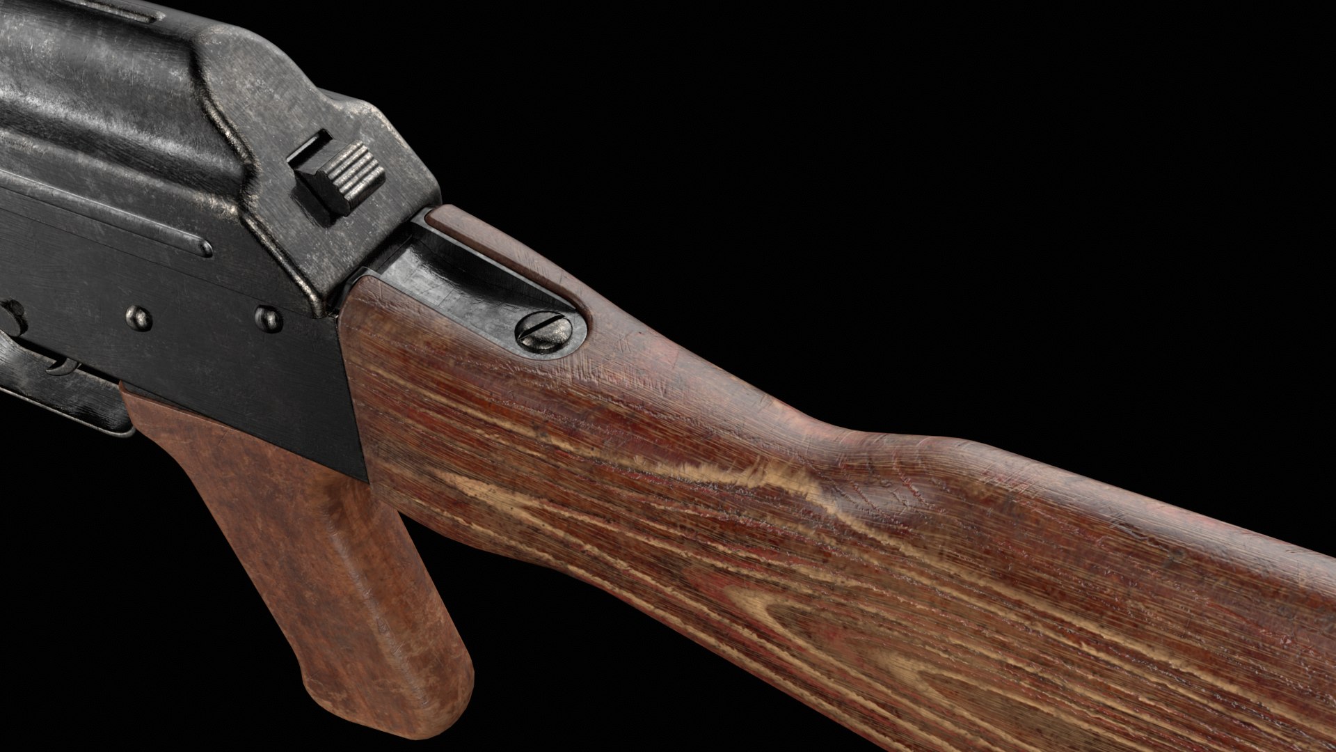 3D AKM AKMS Kalashnikov Assault Rifles Game Ready model - TurboSquid 1898928