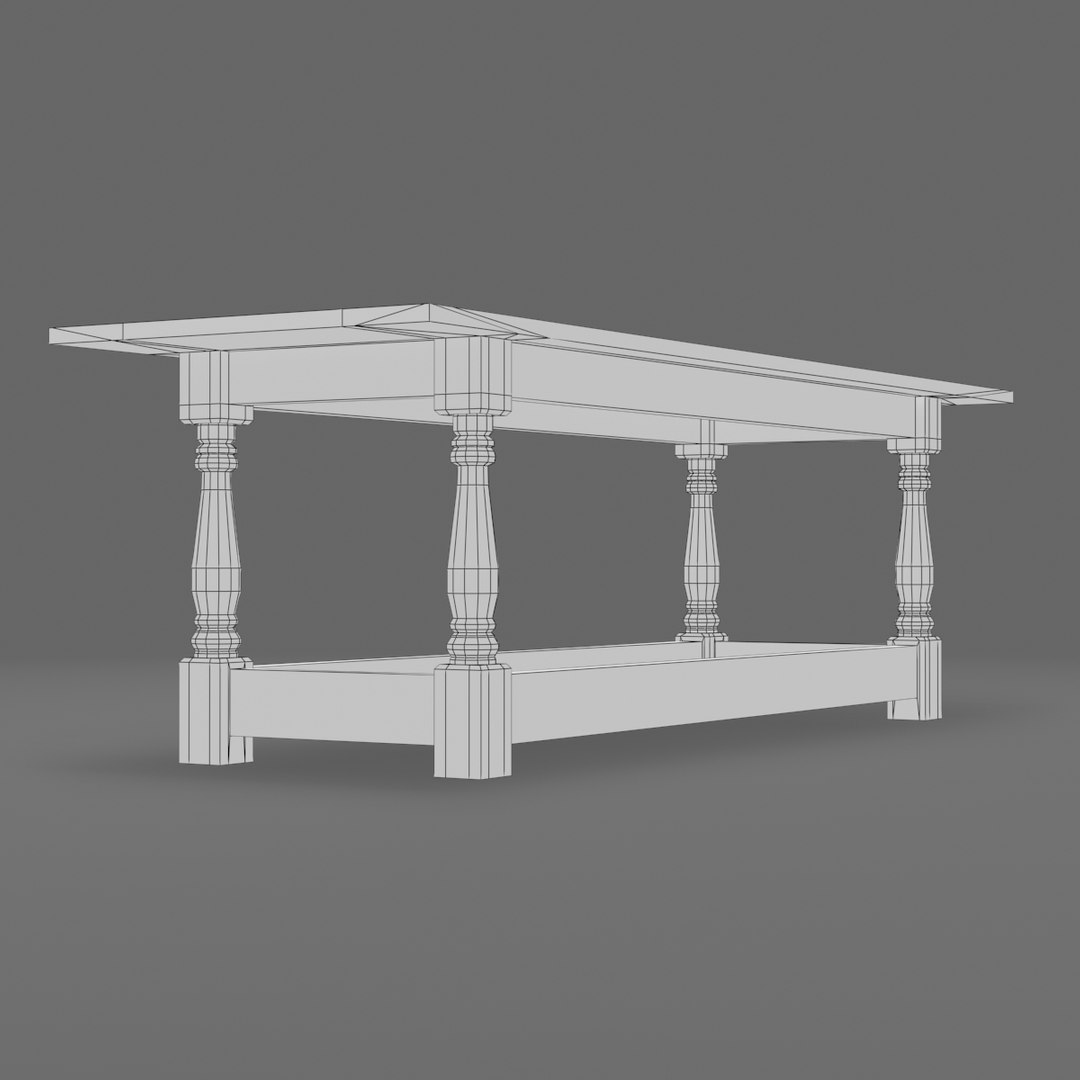 3d 17th Century Refectory Table Model