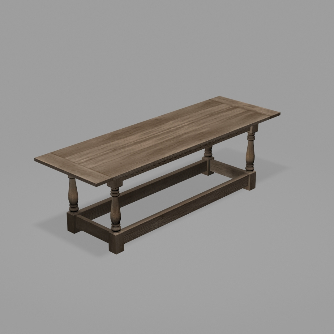 3d 17th Century Refectory Table Model