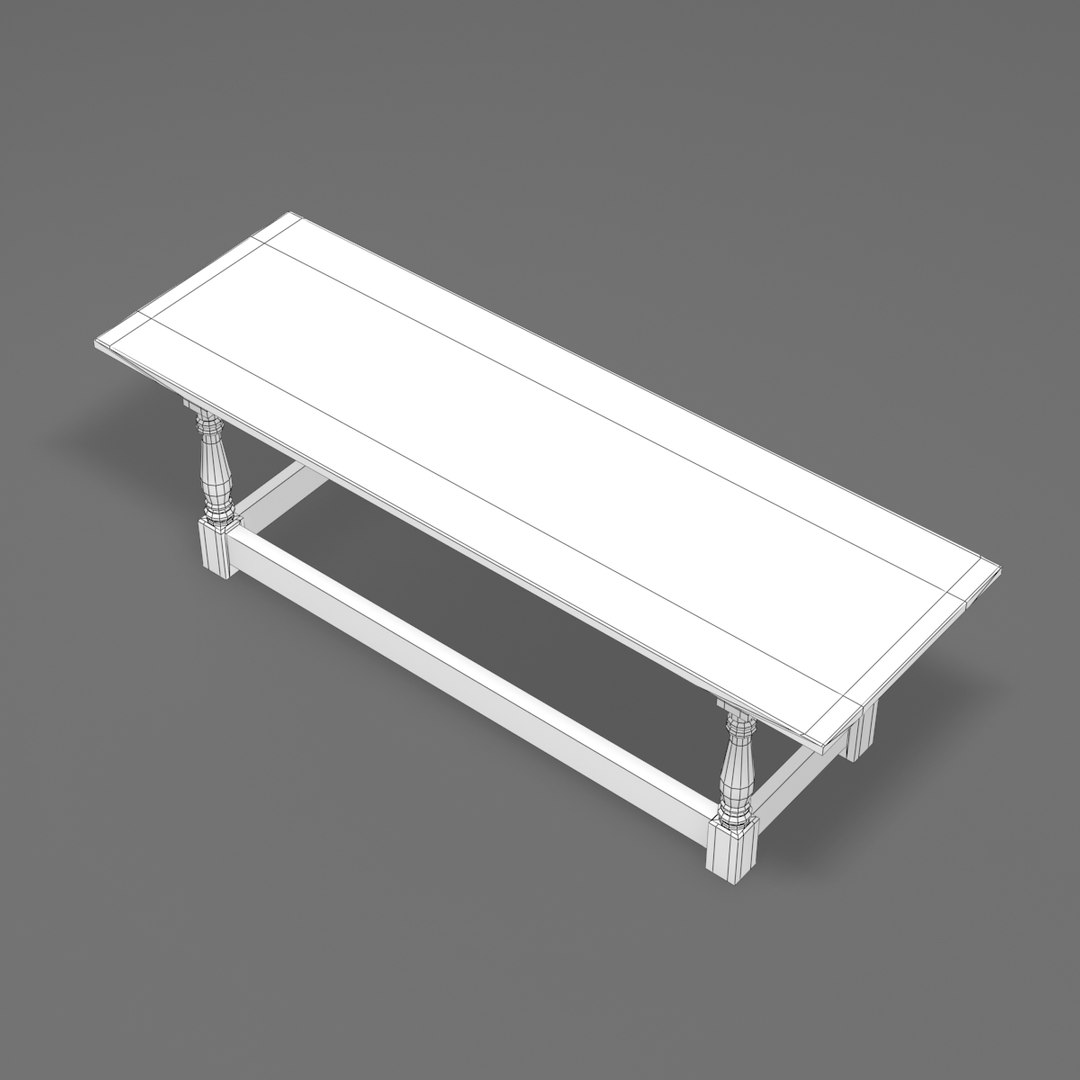 3d 17th Century Refectory Table Model