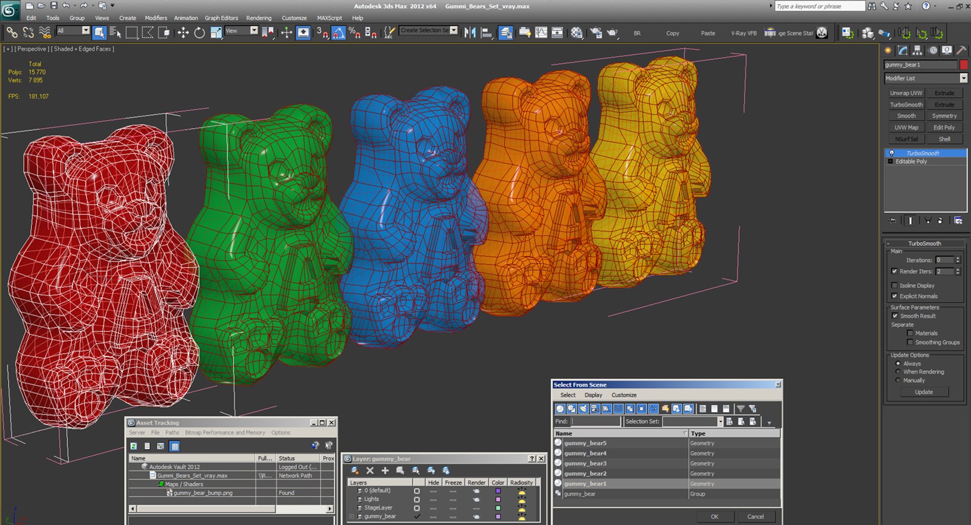 3D Gummi Bears Set - TurboSquid 1277122