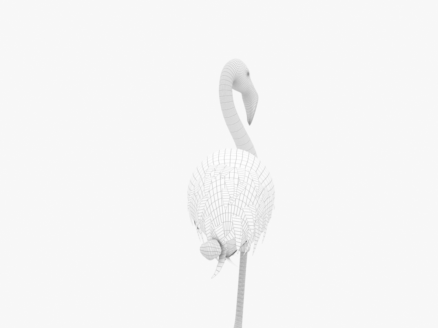 3d model flamingo pink white