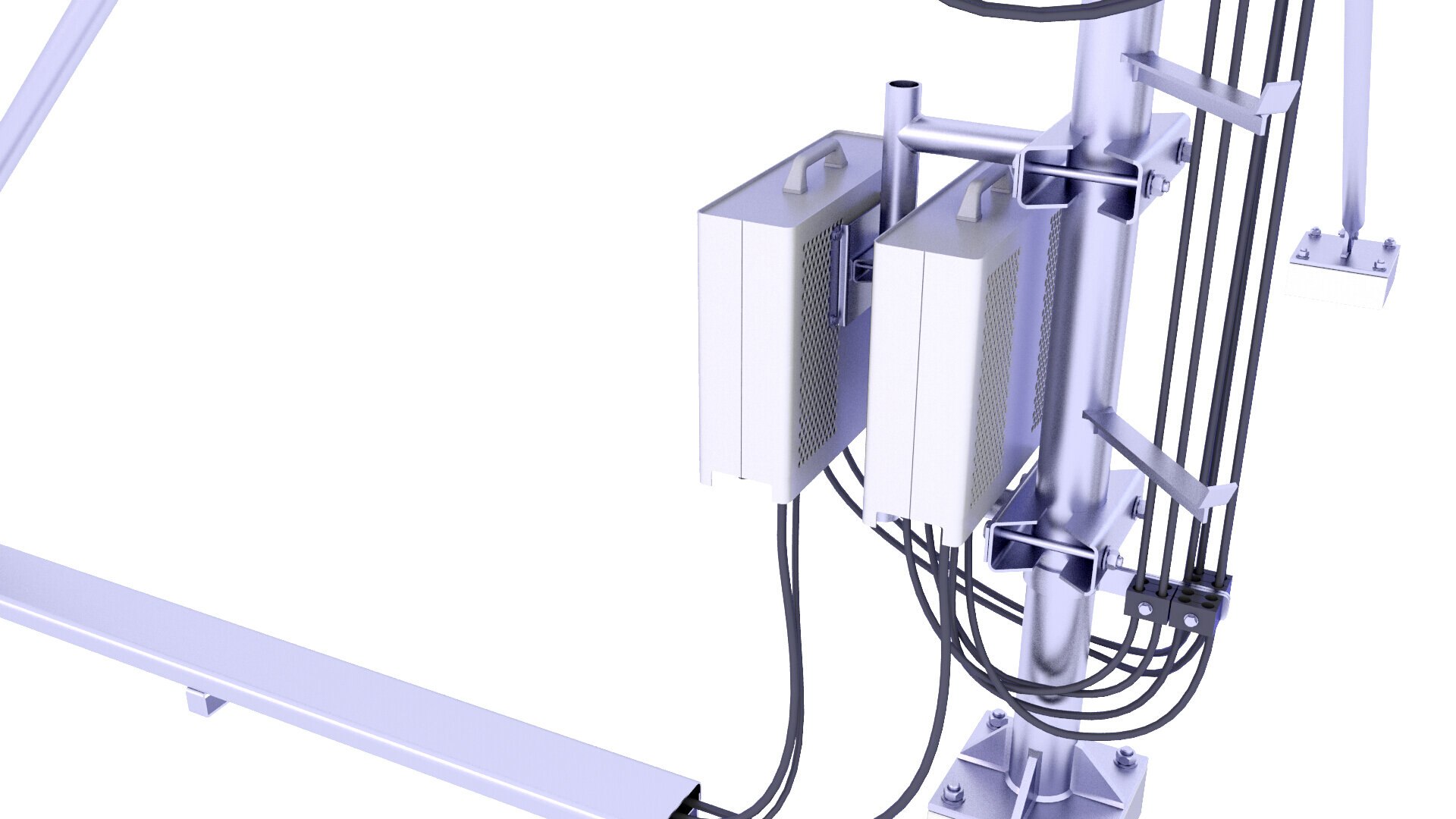 Rooftop Cell Tower 9 And Base Station Box SET 3D Model - TurboSquid 2399564