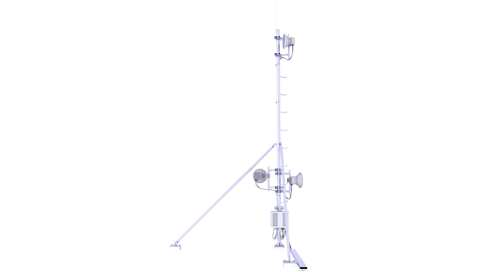Rooftop Cell Tower 9 And Base Station Box SET 3D Model - TurboSquid 2399564