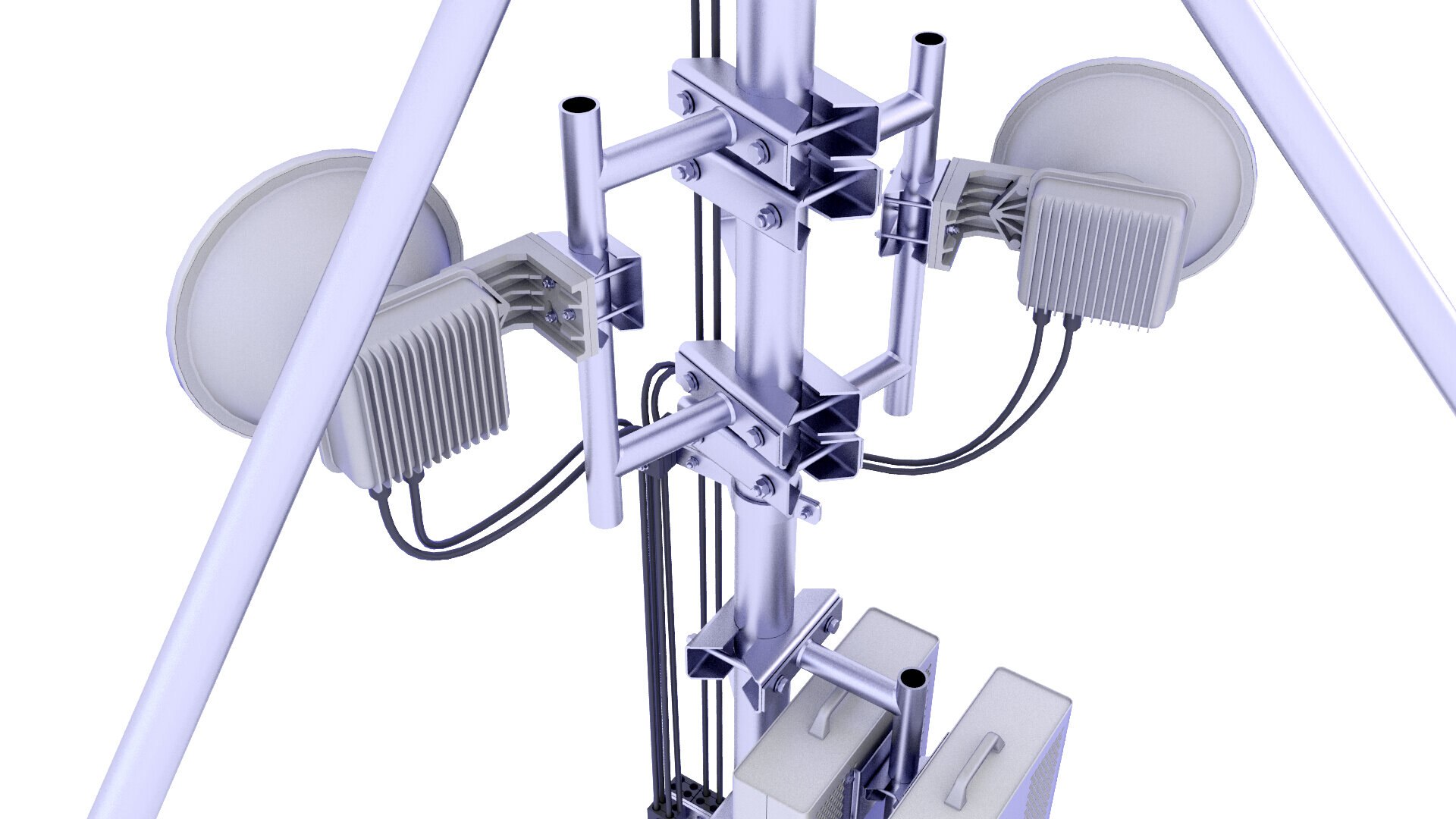 Rooftop Cell Tower 9 And Base Station Box SET 3D Model - TurboSquid 2399564