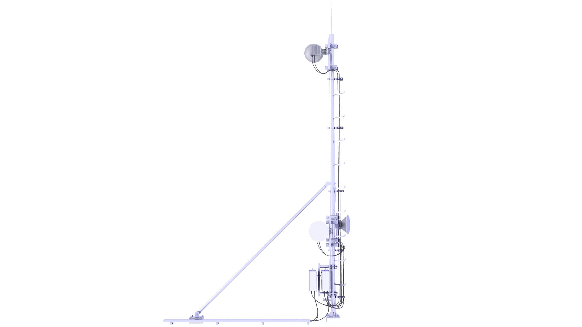 Rooftop Cell Tower 9 And Base Station Box SET 3D Model - TurboSquid 2399564