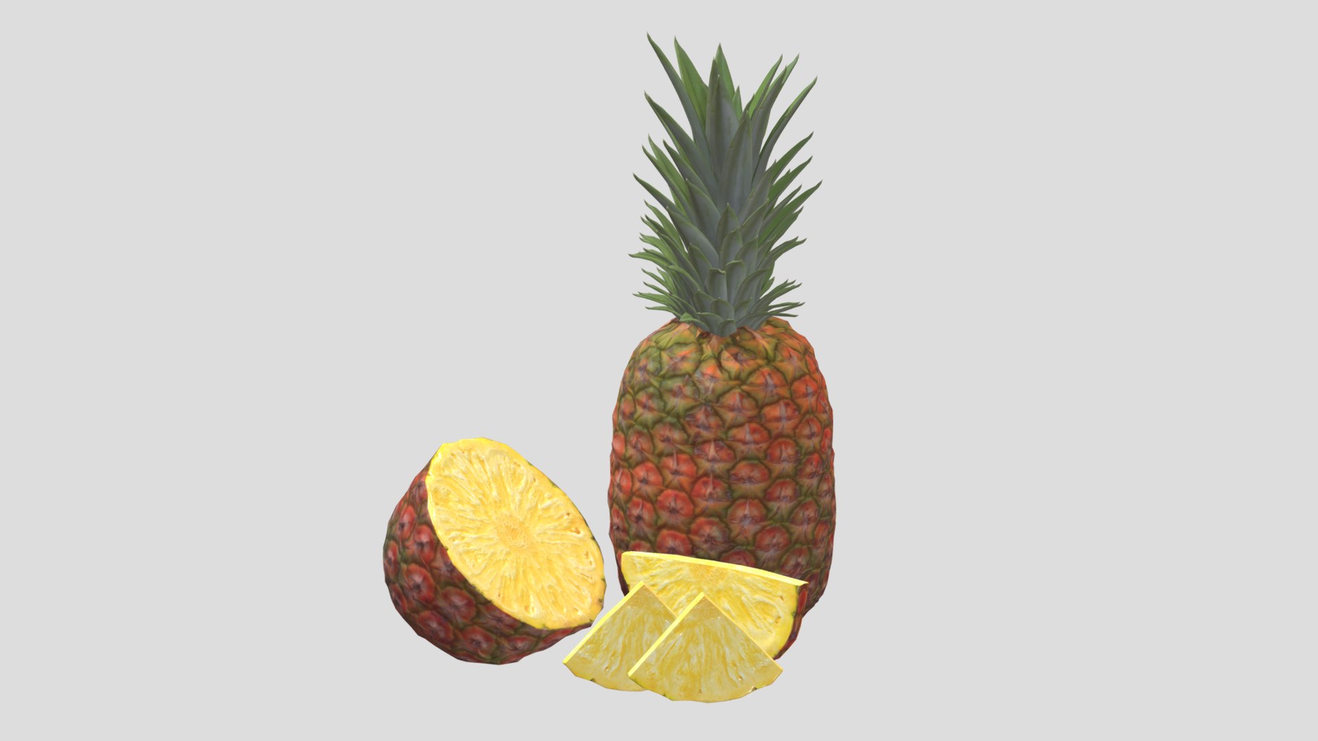 3D Model Pineapple Low Poly - TurboSquid 2274163