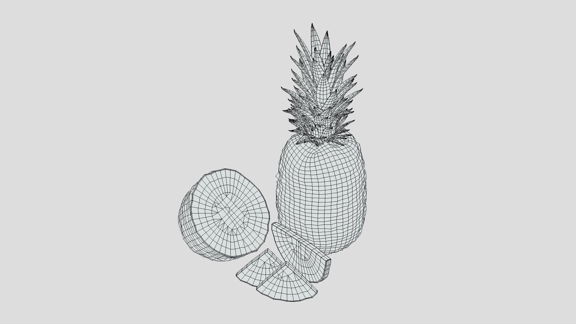 3D Model Pineapple Low Poly - TurboSquid 2274163