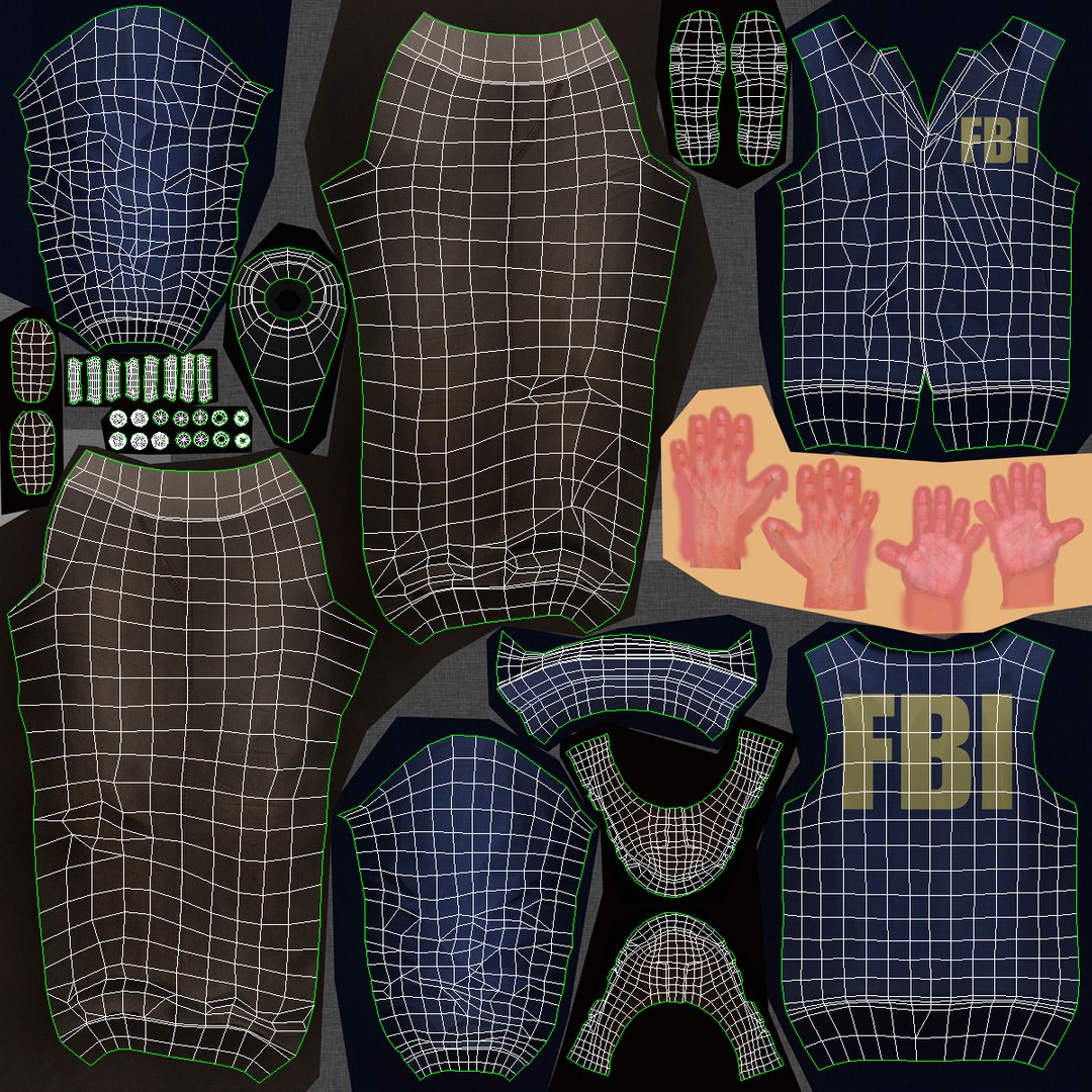 fbi agent clothes 2 3d c4d