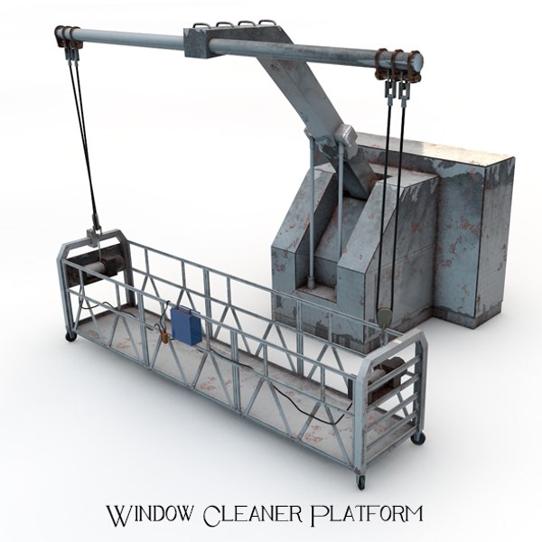 3d model window cleaner platform