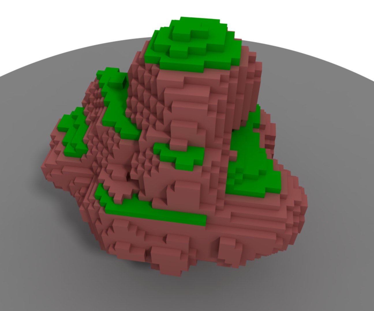 Free Obj Model Minecraft-style Floating Rock