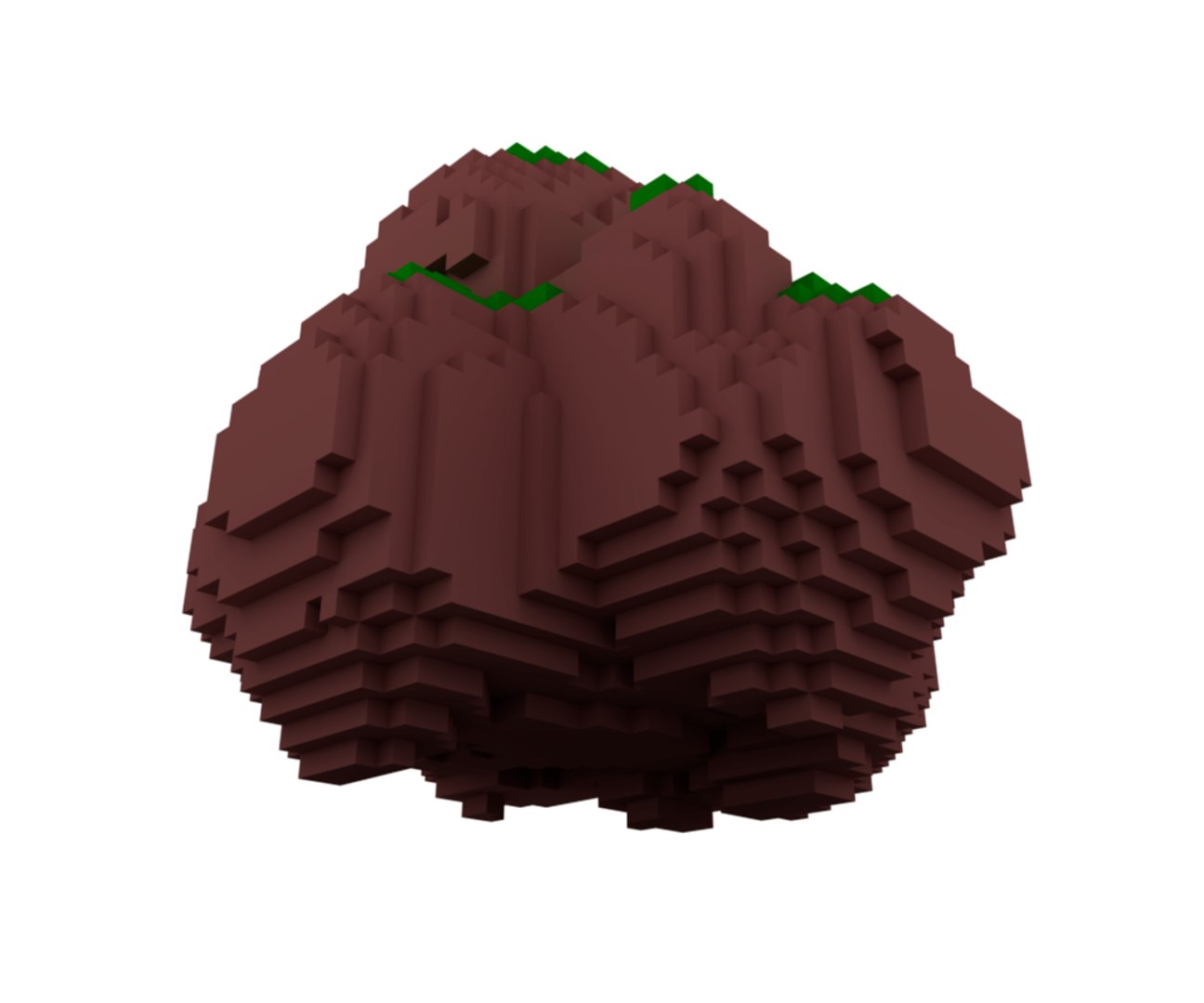 Free Obj Model Minecraft-style Floating Rock