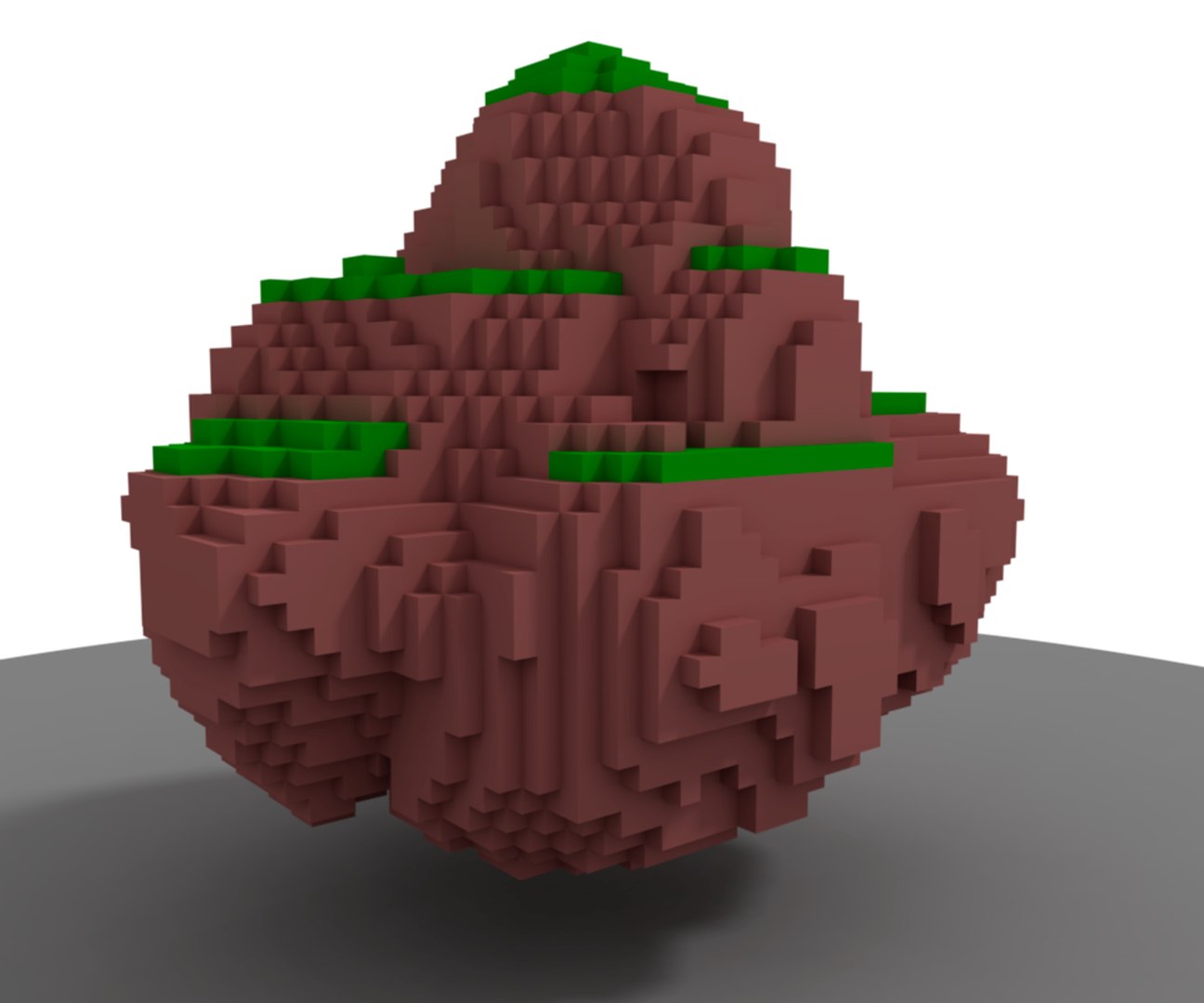 Free Obj Model Minecraft-style Floating Rock
