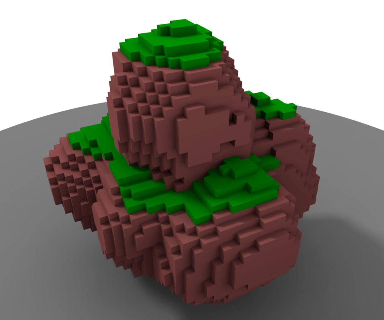 Free Obj Model Minecraft-style Floating Rock