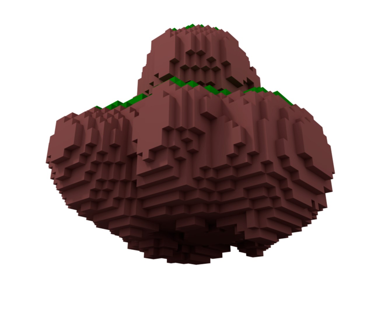Free Obj Model Minecraft-style Floating Rock