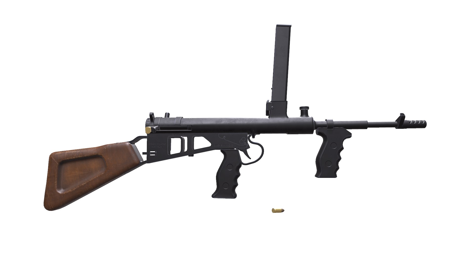 3D Owen Gun MK 2 Low-poly PBR - TurboSquid 2039791