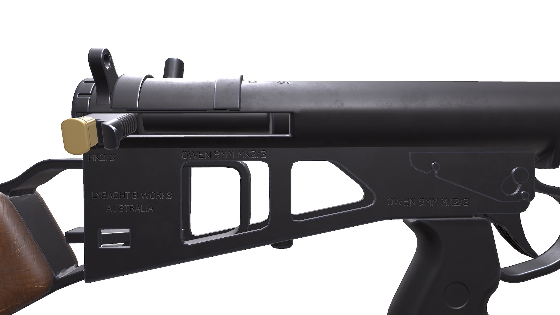3D Owen Gun MK 2 Low-poly PBR - TurboSquid 2039791