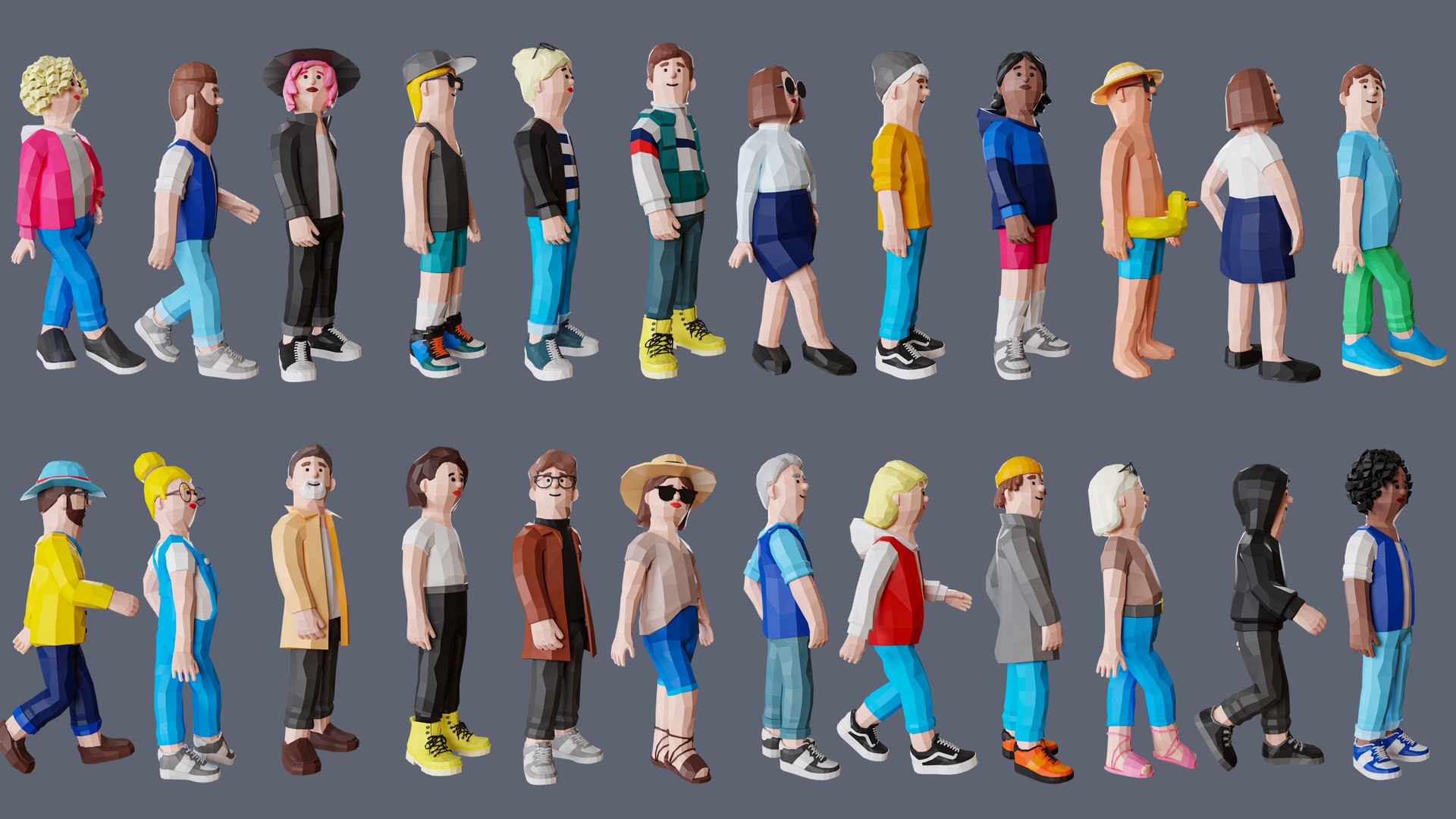 3D Characters 6 13 Polygon Model - TurboSquid 1932237