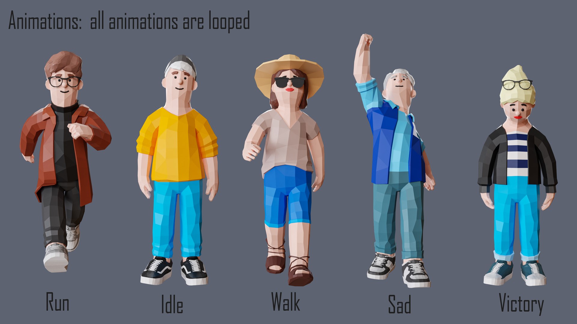 3D Characters 6 13 Polygon Model - TurboSquid 1932237