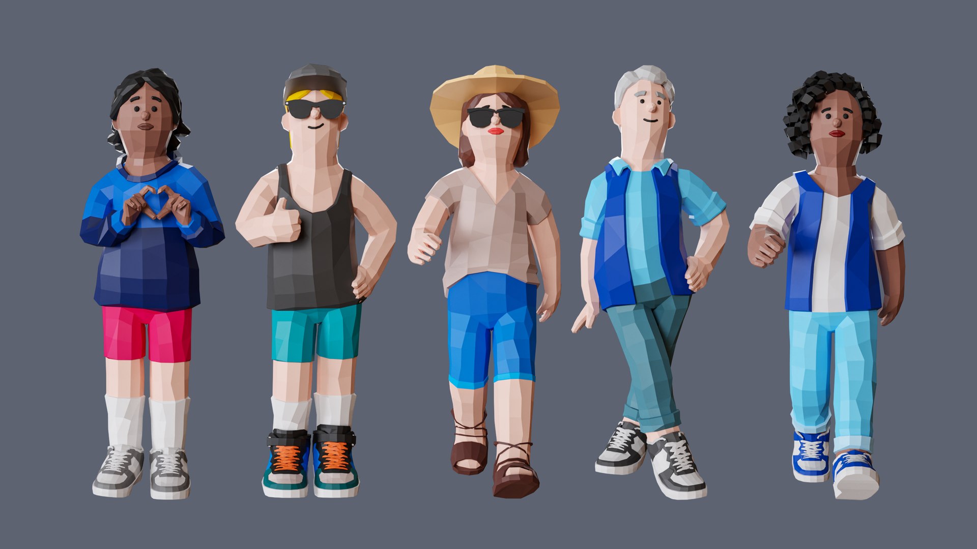 3D Characters 6 13 Polygon Model - TurboSquid 1932237