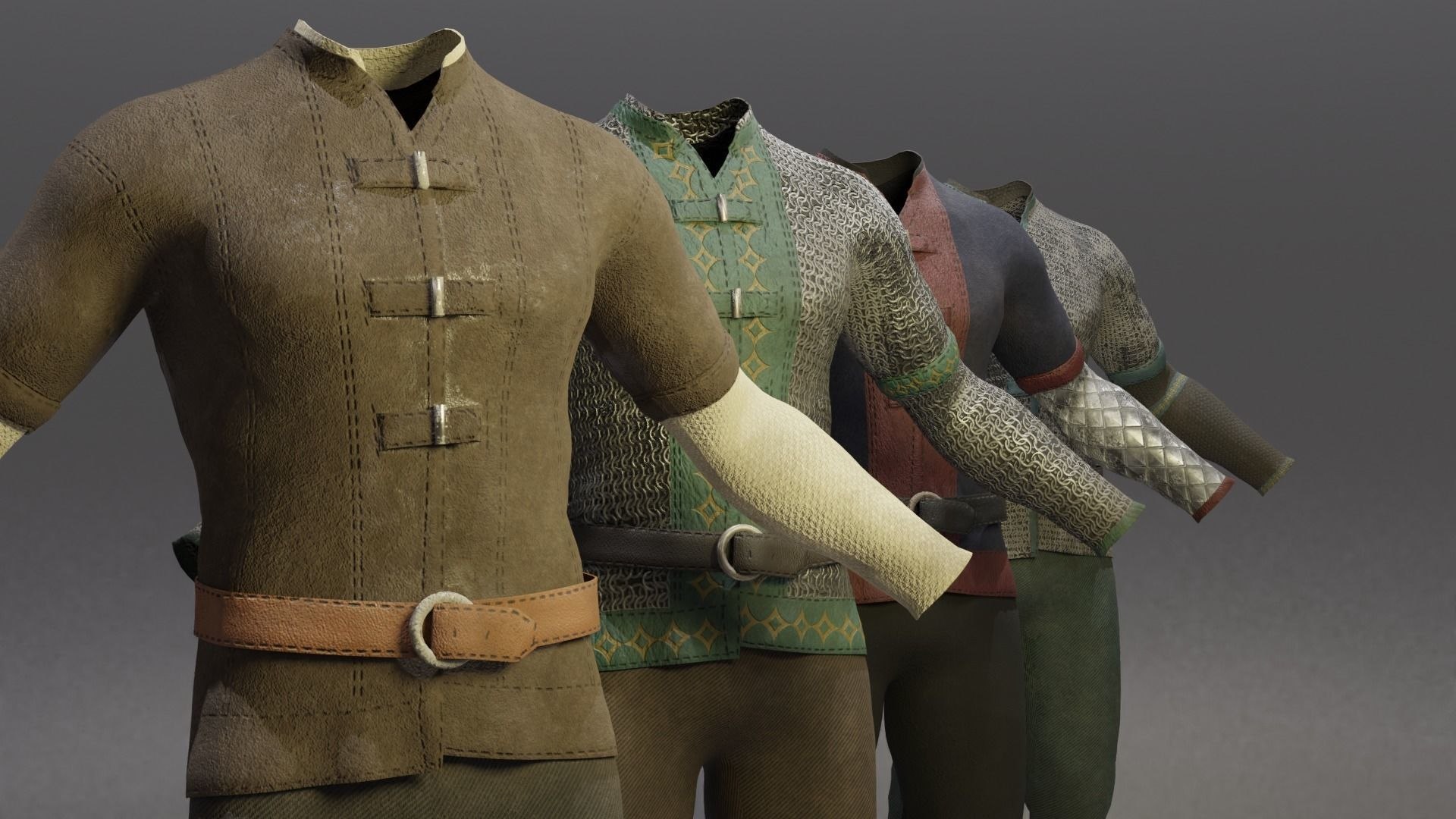 Four Guard Man Suits 3D Model - TurboSquid 1810948