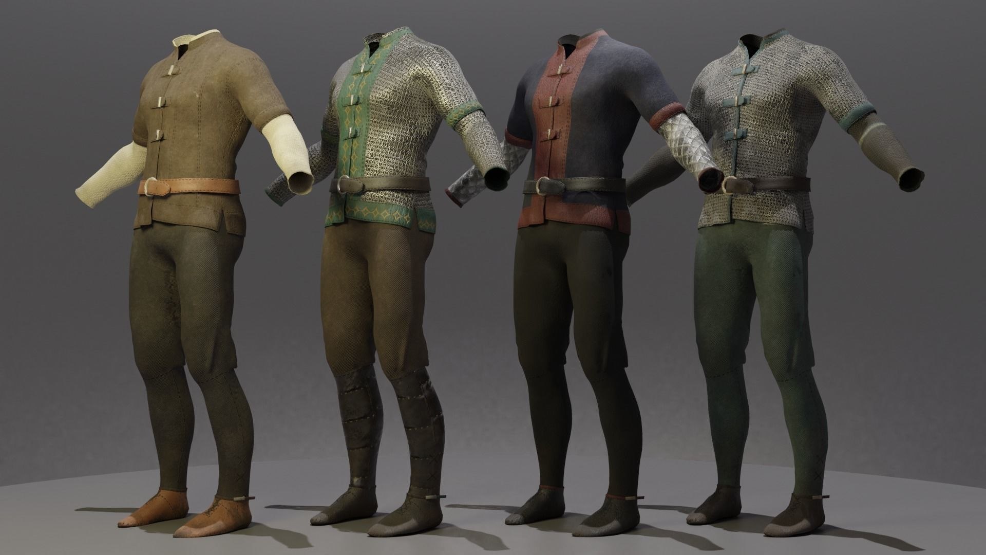 Four Guard Man Suits 3D Model - TurboSquid 1810948
