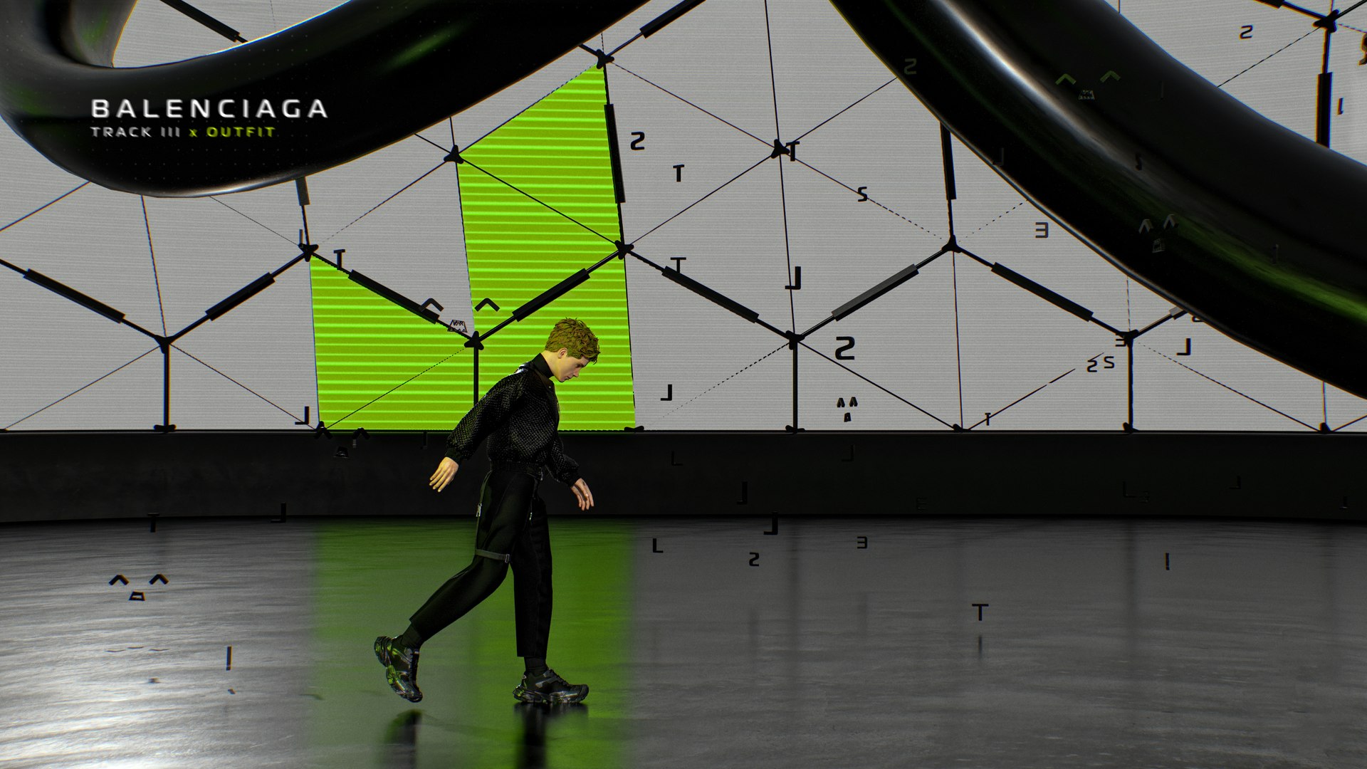 3D Model BALENCIAGA TRACK 3 BLACK LOTUS STELL GARMENT - TurboSquid 2250652