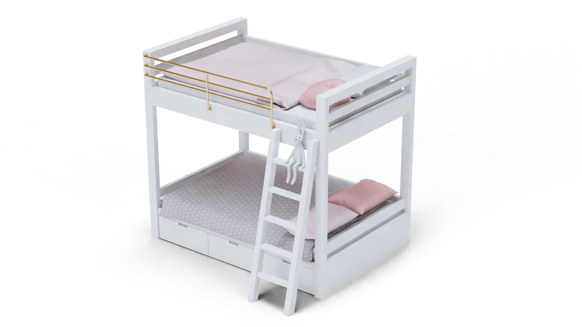 3D Model Bunk Bed Set - TurboSquid 2280356
