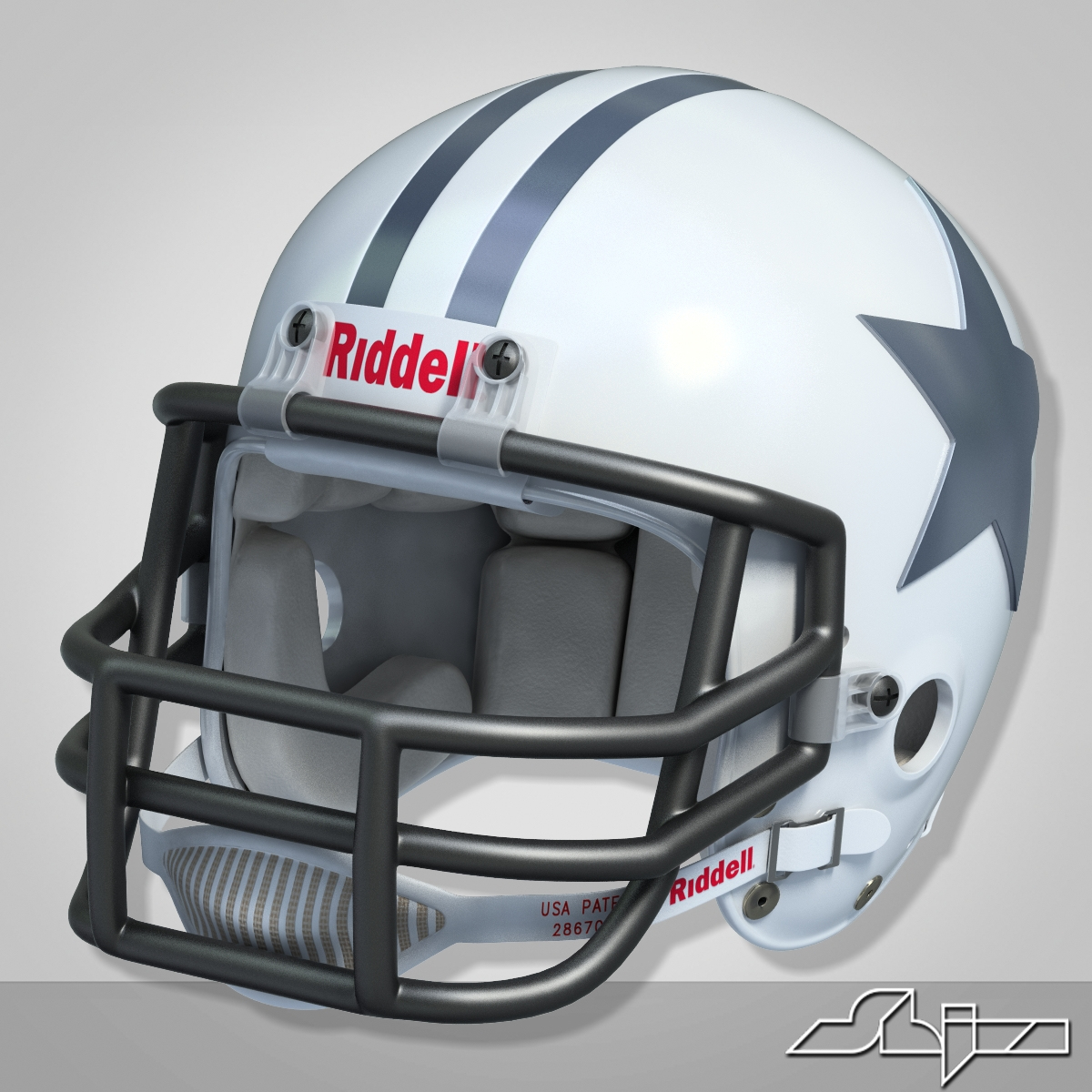 3d model helmet riddell