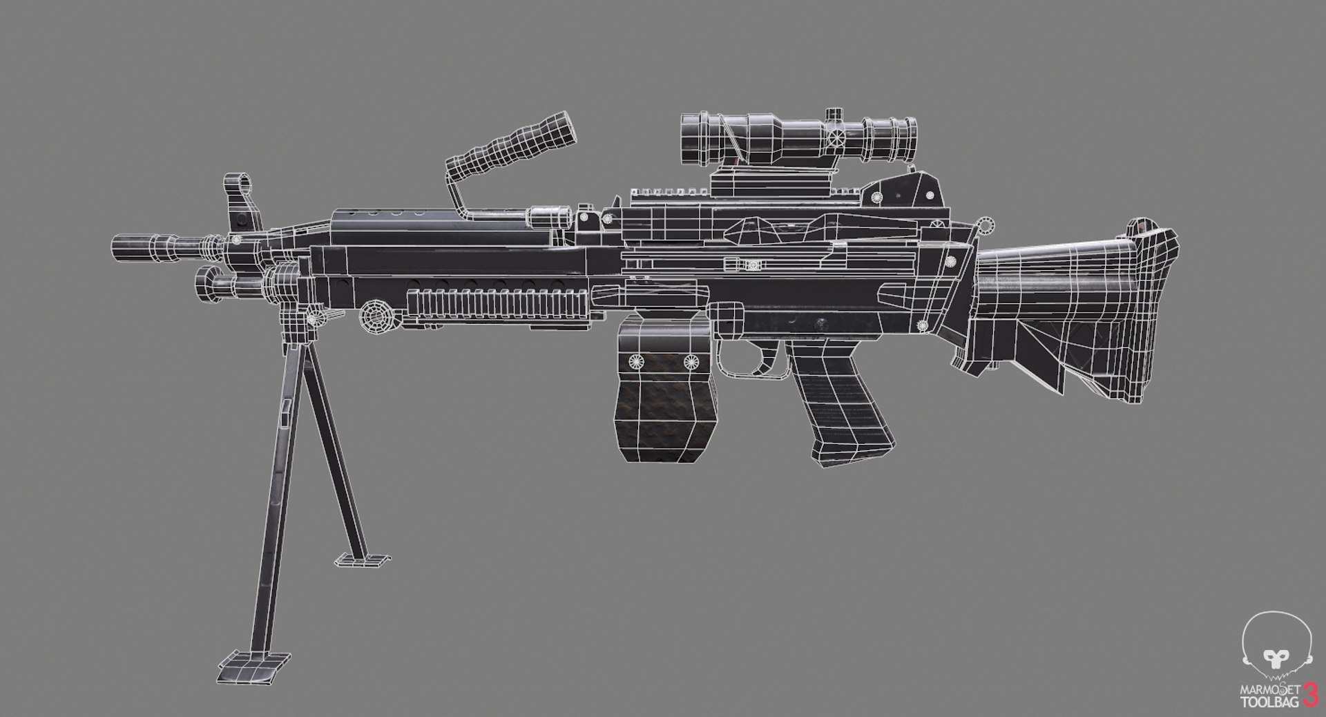 3D M249 Machine Gun Model - TurboSquid 1392265