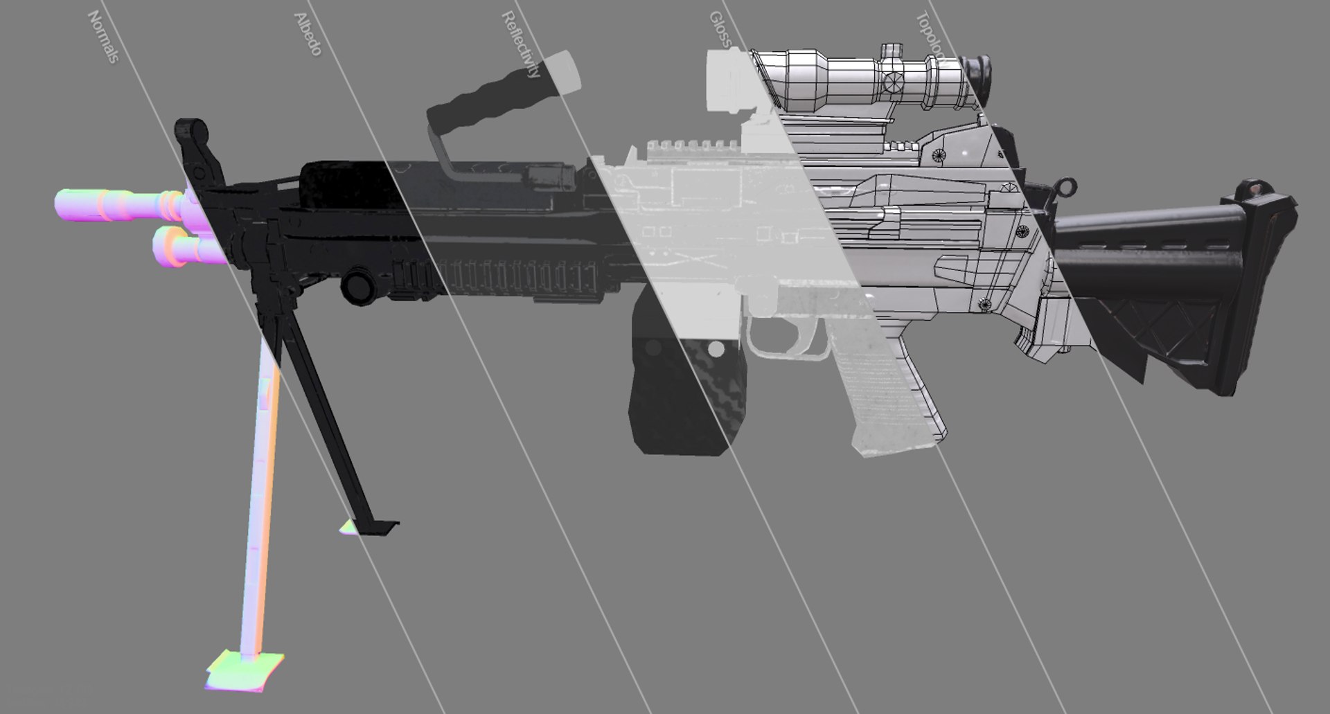3D M249 Machine Gun Model - TurboSquid 1392265