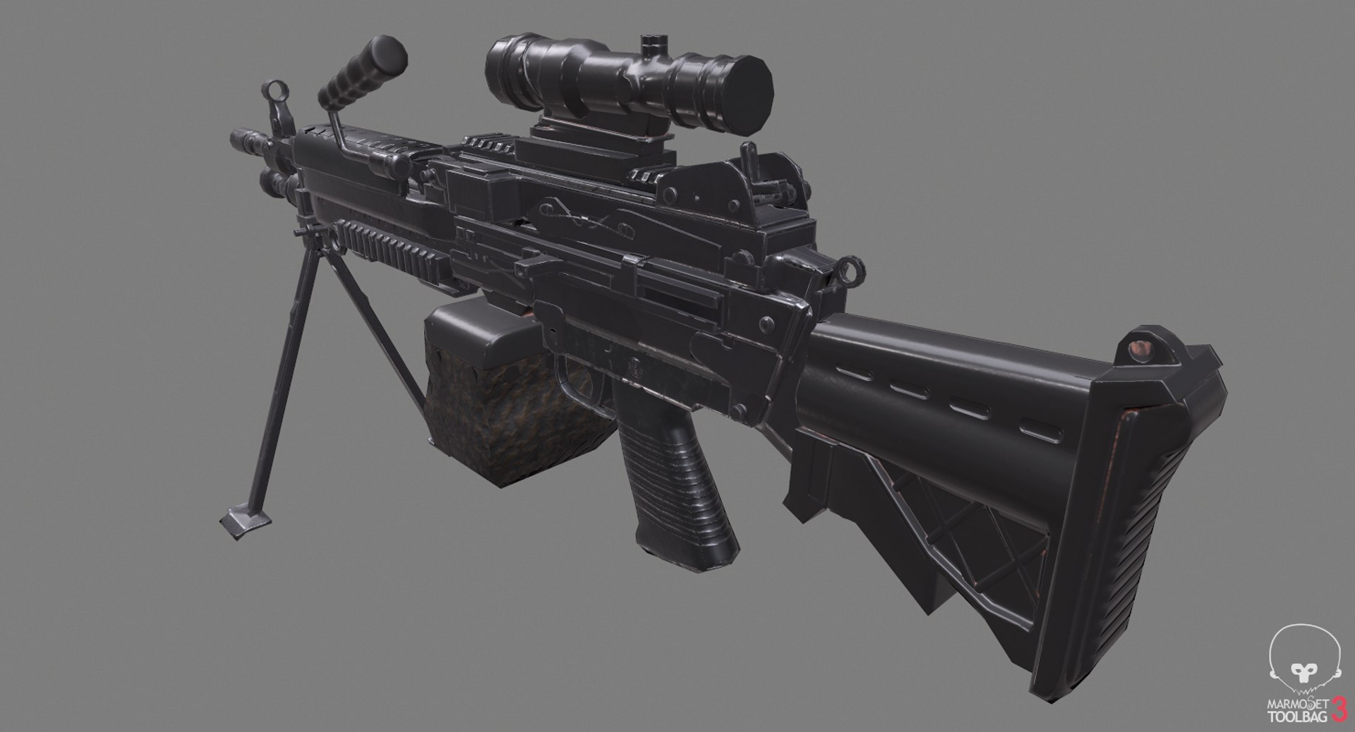 3D M249 Machine Gun Model - TurboSquid 1392265