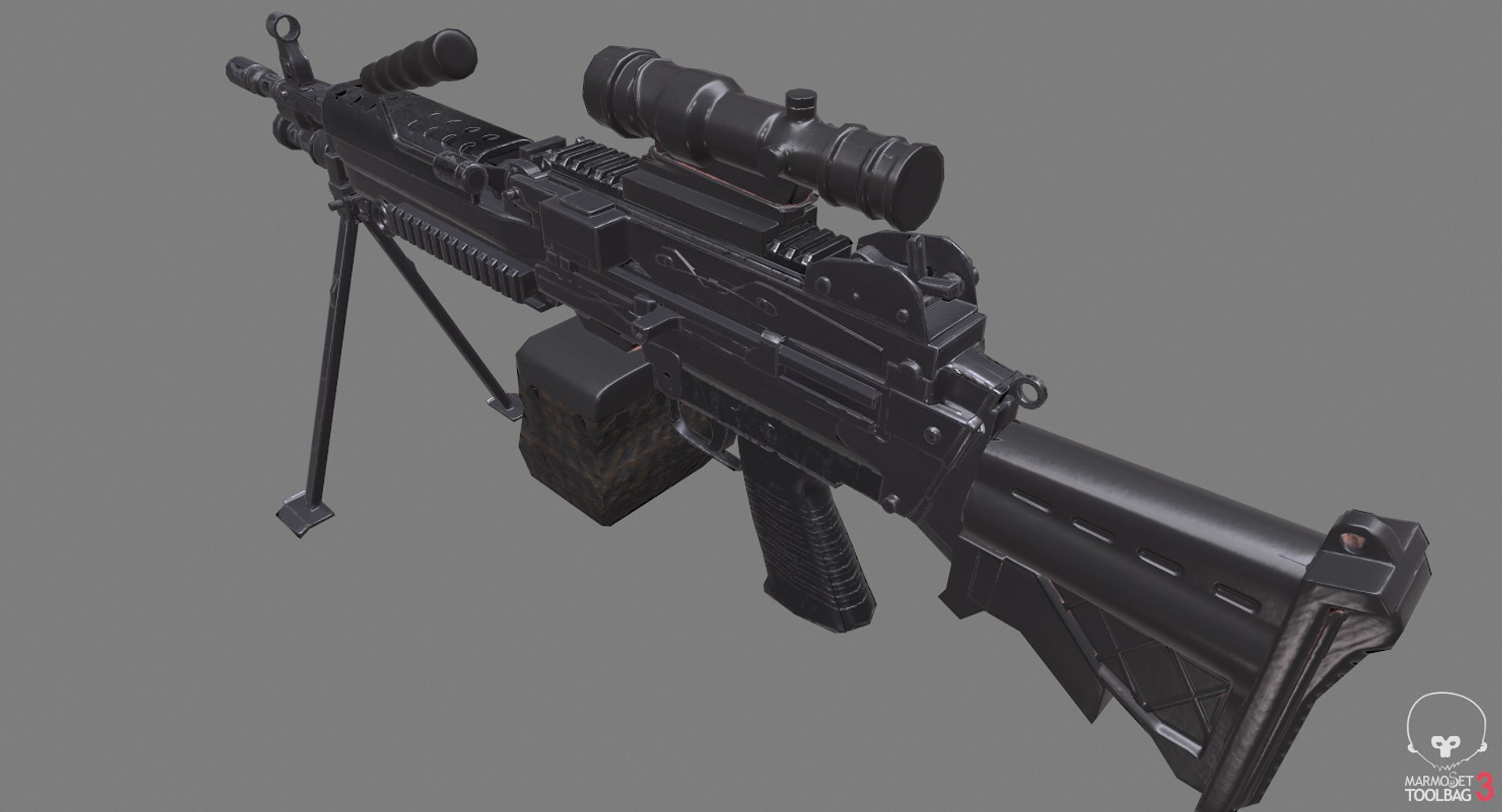 3D M249 Machine Gun Model - TurboSquid 1392265
