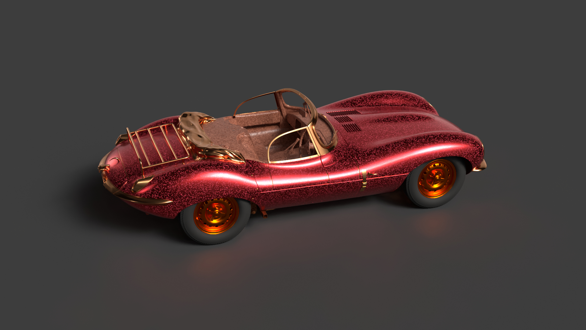 Red Vintage Car 3D Model - TurboSquid 2349649