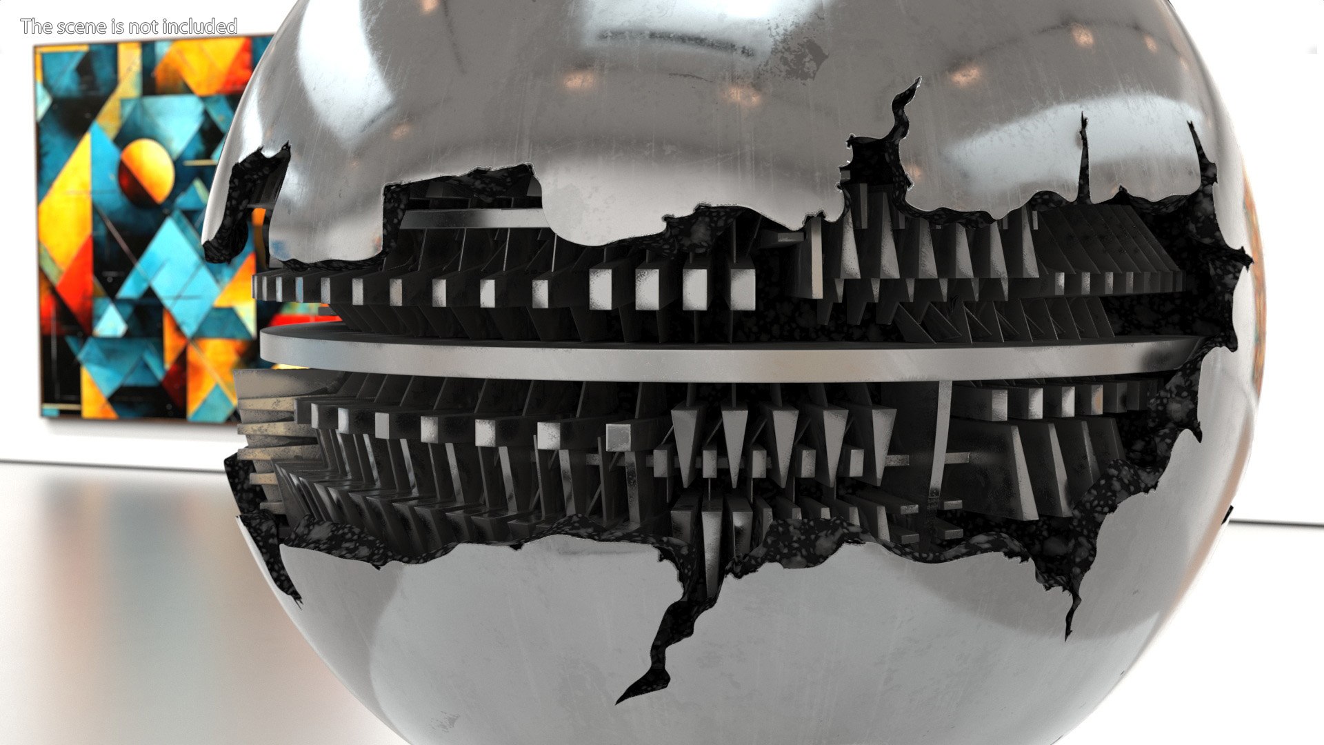 3D Fractured Sphere On Hand Sculpture - TurboSquid 2371541